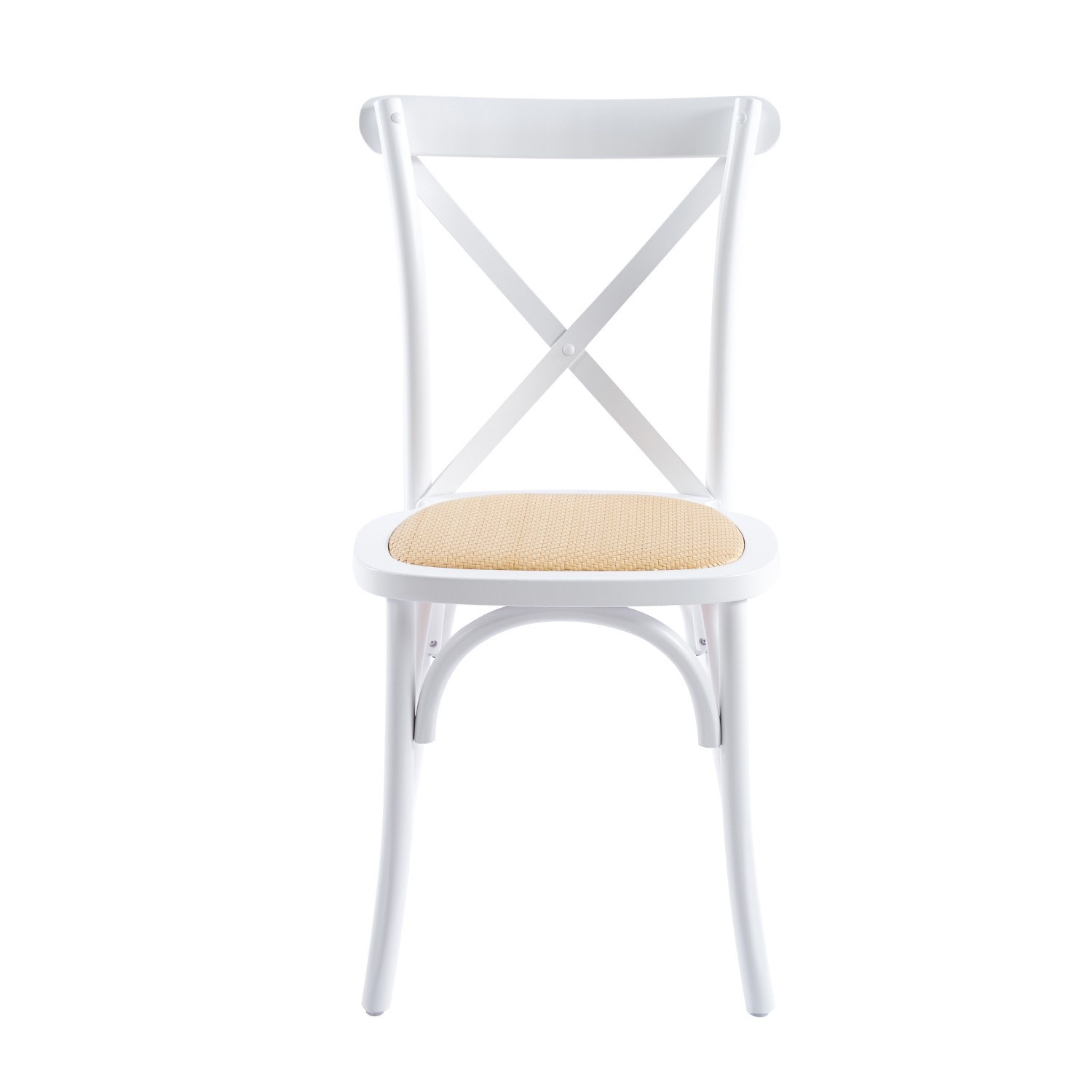 Silla Crossback Madera blanca Rattan